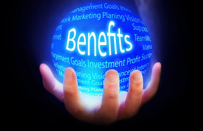 Benefits Blue Background Model Concept Stock Illustration ...