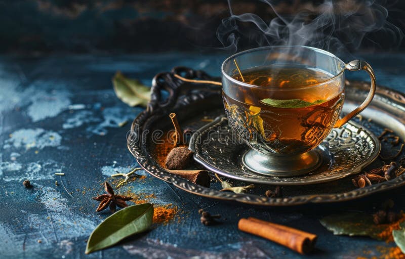The Benefits of Green Tea, Misty Atmosphere Stock Image - Image of ...