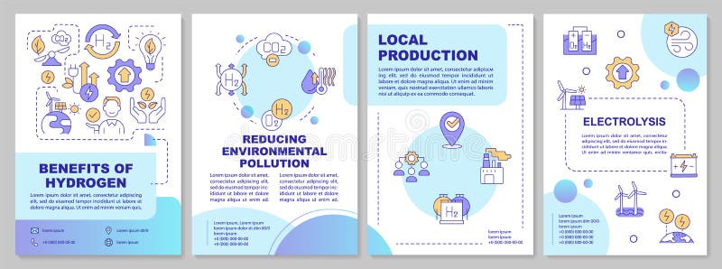 Benefits of Hydrogen Blue Brochure Template Stock Illustration ... Benefits of Hydrogen Blue Brochure Template Stock Illustration ...