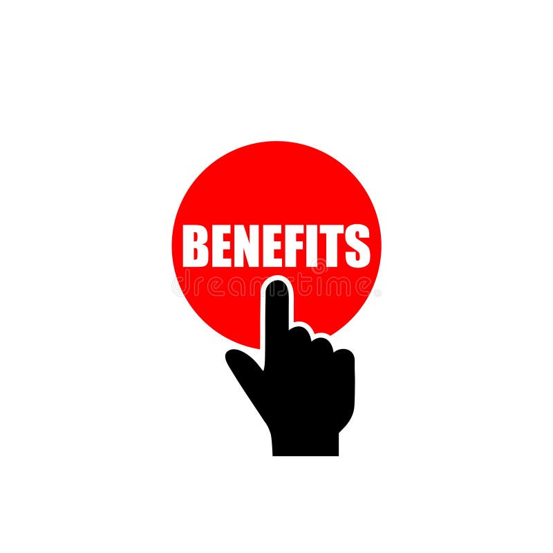 Red Benefit Logo Poster Benefits Business Concept Benefits Word And