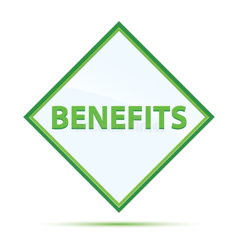 Benefits Modern Abstract Green Diamond Button Stock Illustration ...