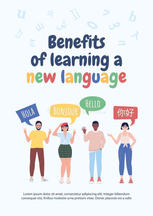 Benefits of Learning New Language Flat Vector Banner Template Stock ...