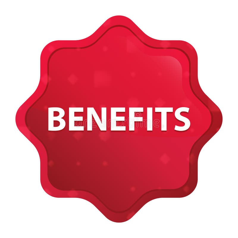 Benefits Misty Rose Red Starburst Sticker Button Stock Illustration ...