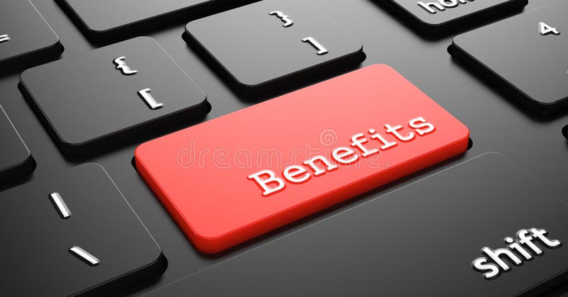 Benefits on Red Keyboard Button. Stock Illustration - Illustration of ...
