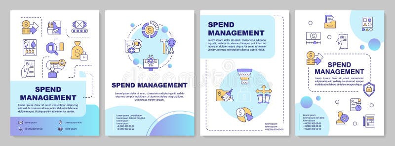 Benefits of Spend Management Blue Gradient Brochure Template Stock ...