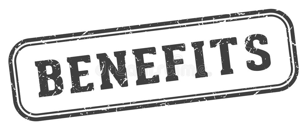 Benefits Stamp. Benefits Rectangular Stamp on White Background Stock Vector - Illustration of ...
