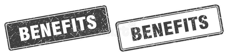 Benefits Stamp Set. Benefits Square Grunge Sign Stock Vector ...
