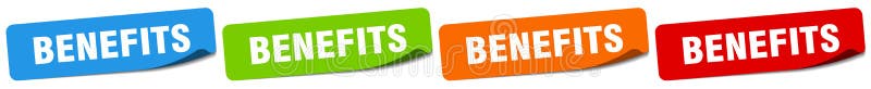 Benefits Sticker. Benefits Sticker Set on White Background Stock Vector ...