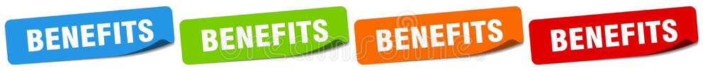 Benefits Sticker. Benefits Sticker Set on White Background Stock Vector ...