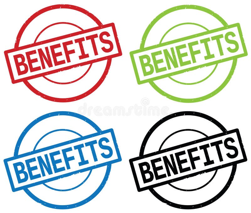 Benefits Round Grunge Stamp. Benefits Stock Vector - Illustration of ...