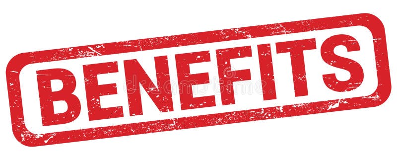 BENEFITS Written Word on Red Stamp Sign Stock Illustration ...