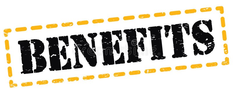 BENEFITS Text Written on Yellow-black Stamp Sign Stock Illustration ...