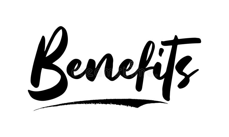 Benefits Typography Lettering Text Vector Design Quote Stock Vector ...