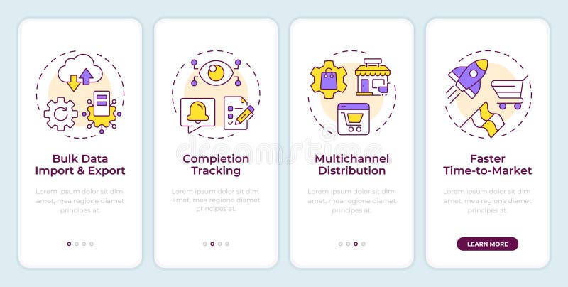 Benefits of Using PIM System Onboarding Mobile App Screen Stock ...