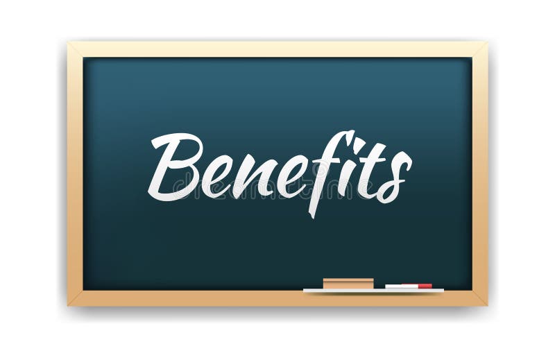 Benefits Word Chalkboard stock vector. Illustration of compensation ...