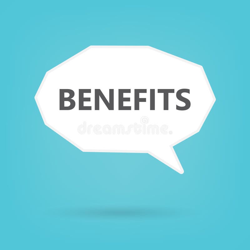 Benefits Word on Speech Bubble Stock Vector - Illustration of flexible ...
