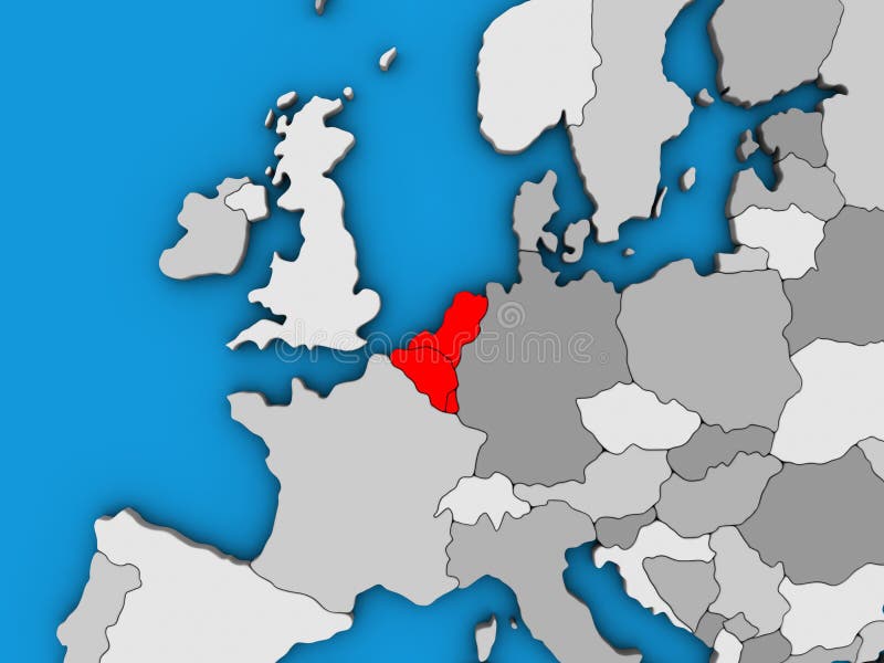 Benelux Union on 3D map stock illustration. Illustration of members ...