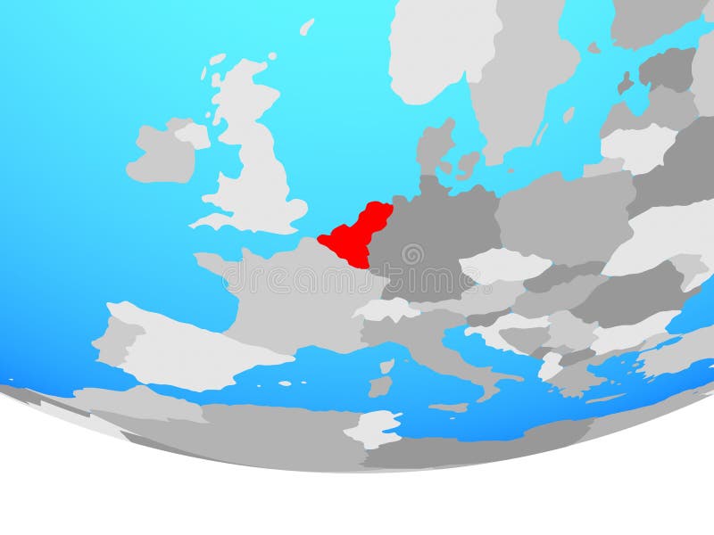 Benelux Union on globe stock illustration. Illustration of render ...