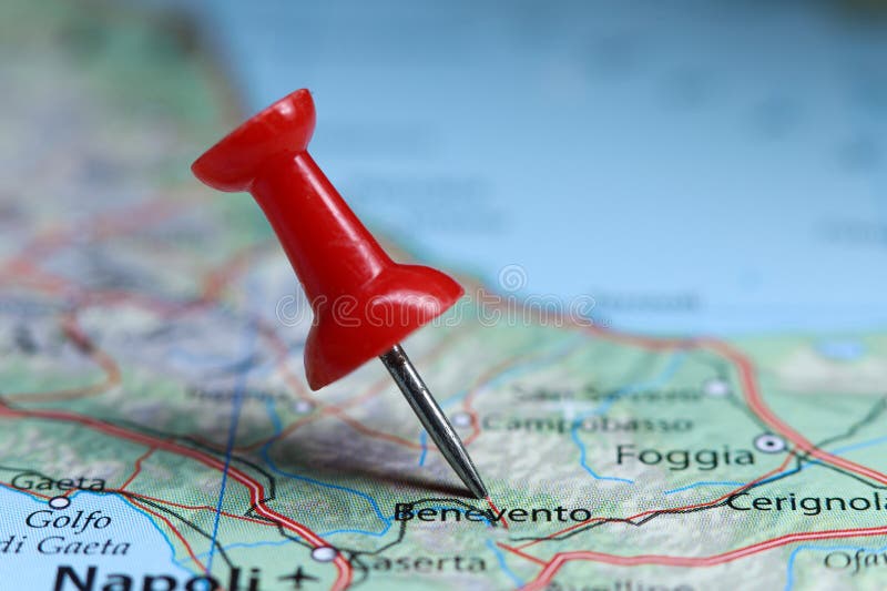 Benevento, Italy Pin on Map Stock Image - Image of adriatic, freedom ...