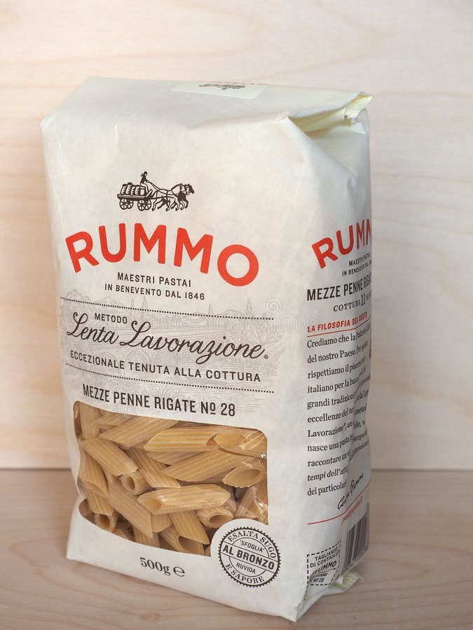 The Rummo Logo Printed on the Transparent Package of Spaghetti Pasta ...