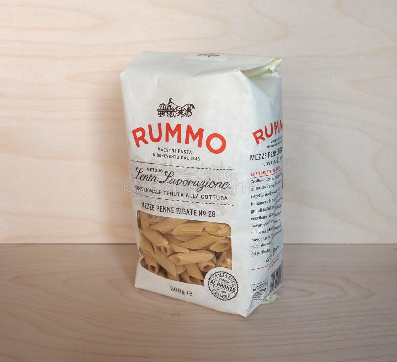 The Rummo Logo Printed on the Transparent Package of Spaghetti Pasta ...