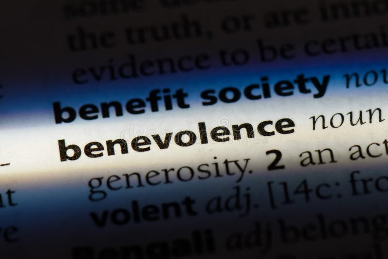 Benevolence Word Cloud Concept on Grey Background Stock Photo - Image ...