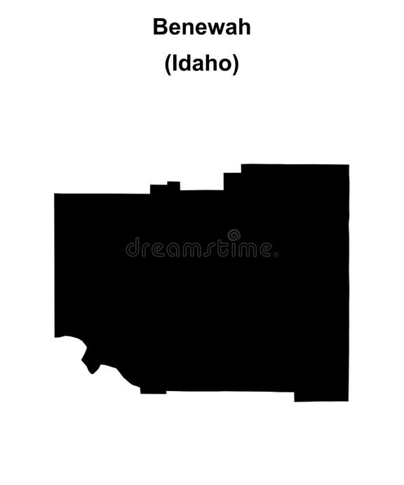 Benewah outline map stock vector. Illustration of border - 360778025