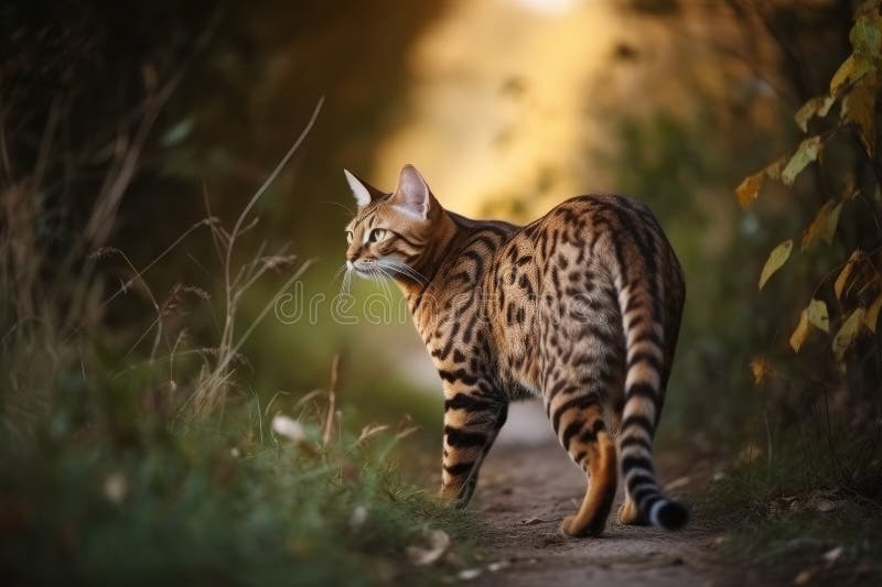 Bengal Cat Forest Walking. Generate Ai Stock Illustration ...