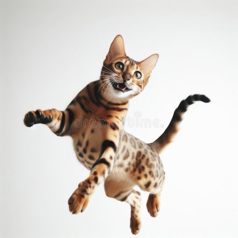 Bengal Cat with a Funny Scared Face with Bulging Eyes Driving a Car. Ai ...