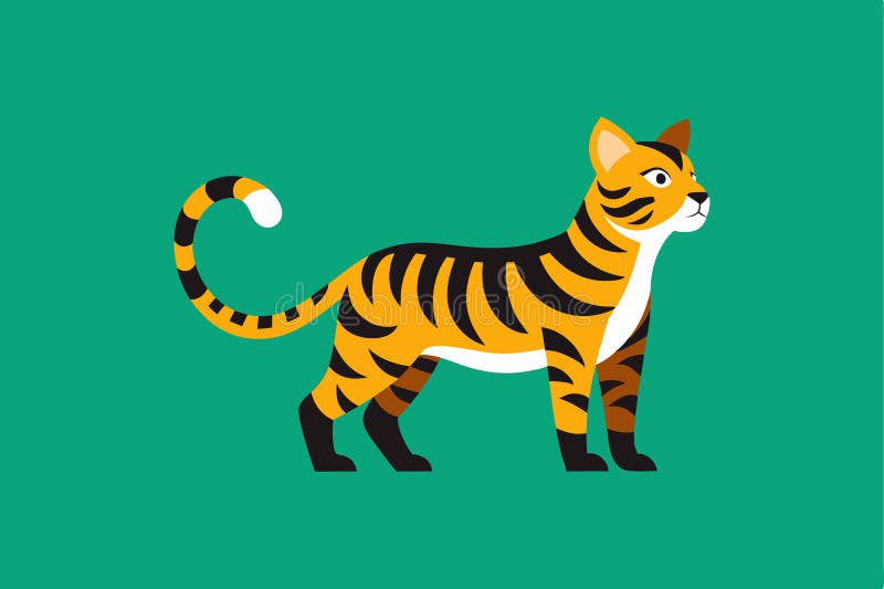 Bengal Cat Vector Illustration for Logo. Stock Vector - Illustration of ...