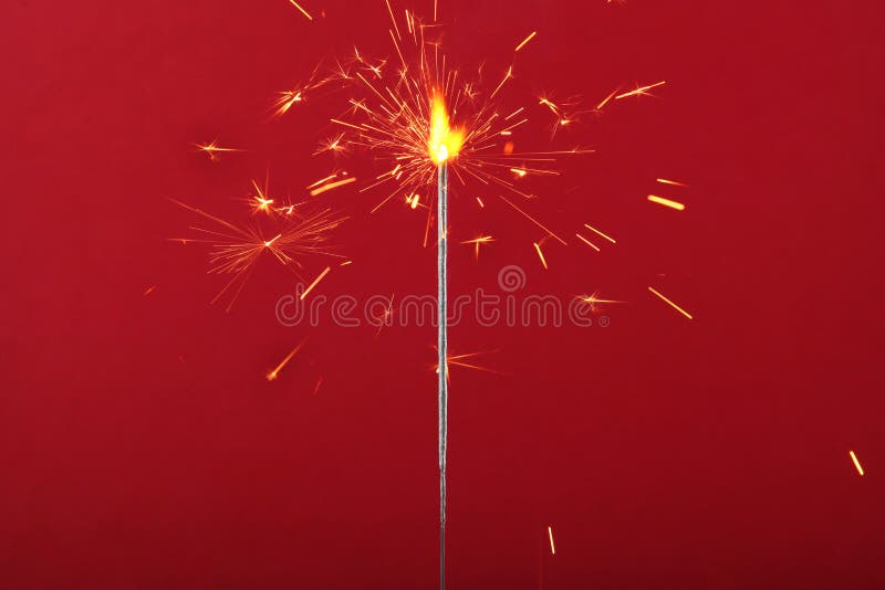 Bengal Fire on a Colored Background. Stock Image - Image of firework ...