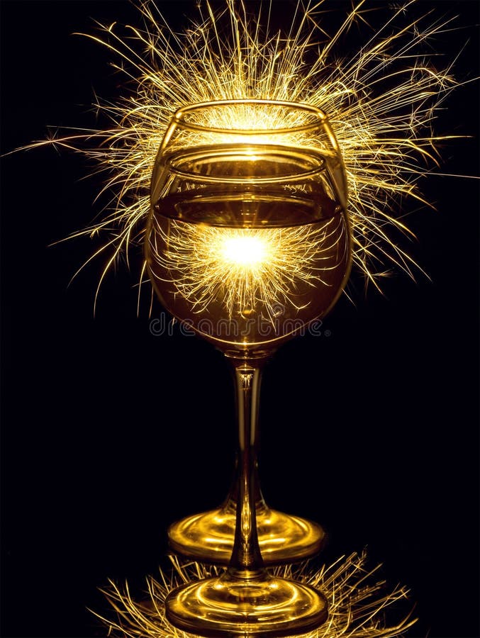 Bengal fire in glasses stock photo. Image of night, light - 64704906