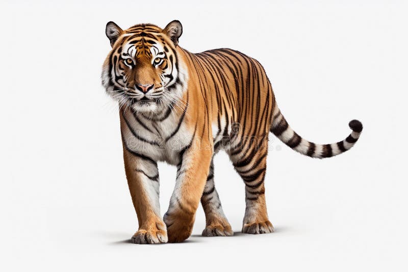 A Bengal Tiger is Standing in Front of a White Background, in the Style ...