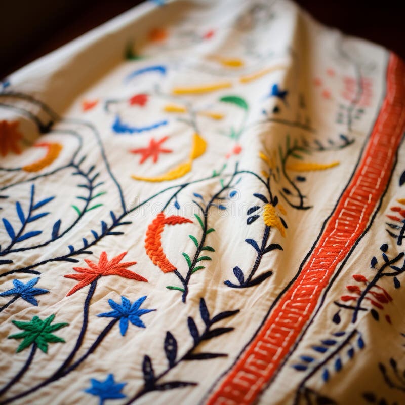 Bengali Kantha Embroidery stock illustration. Illustration of patterns ...