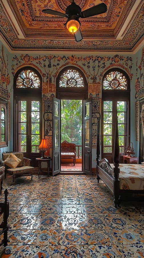 Bengali Nostalgia an Indian Interior House Stock Illustration ...