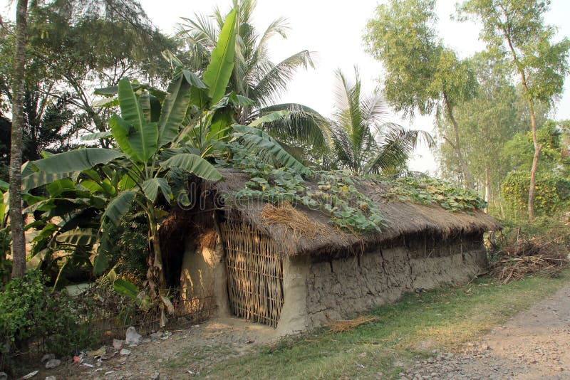 Bengali village stock image. Image of loam, house, forest - 95029667