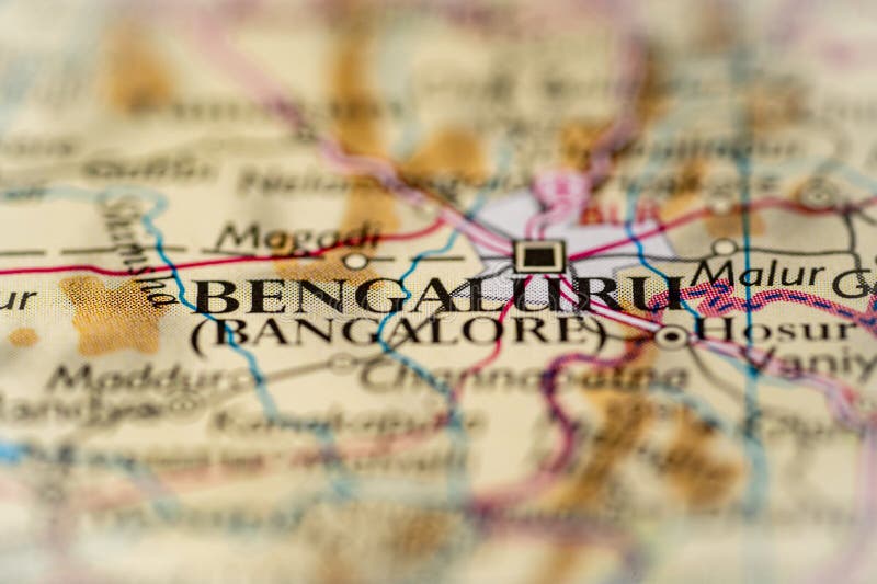 Bengaluru, India Highlighted on a World Map Stock Image - Image of ...