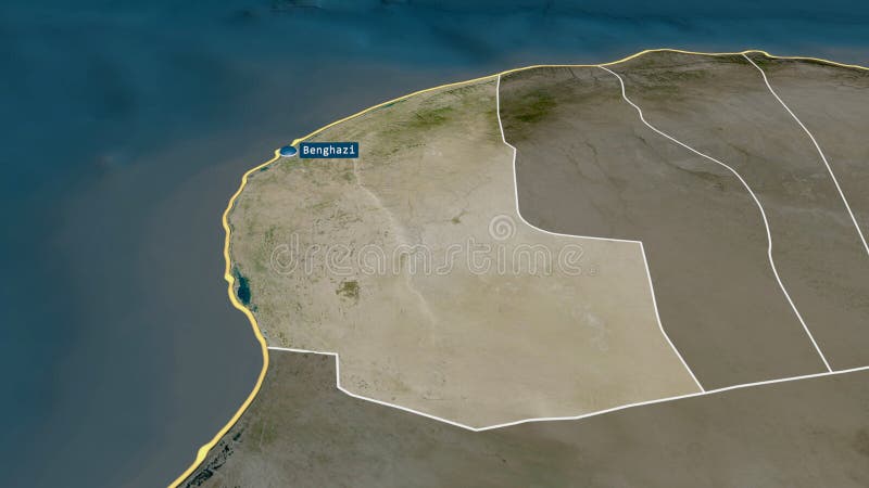 Satellite Map of Benghazi, Libya. Map of Streets and Buildings of the ...
