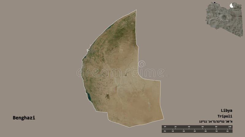 Satellite Map of Benghazi, Libya. Map of Streets and Buildings of the ...