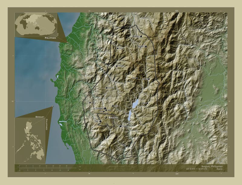 Benguet, Philippines. Wiki. Labelled Points of Cities Stock ...