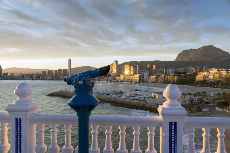 Benidorm stock image. Image of skyline, horizontal, sunny - 49464579