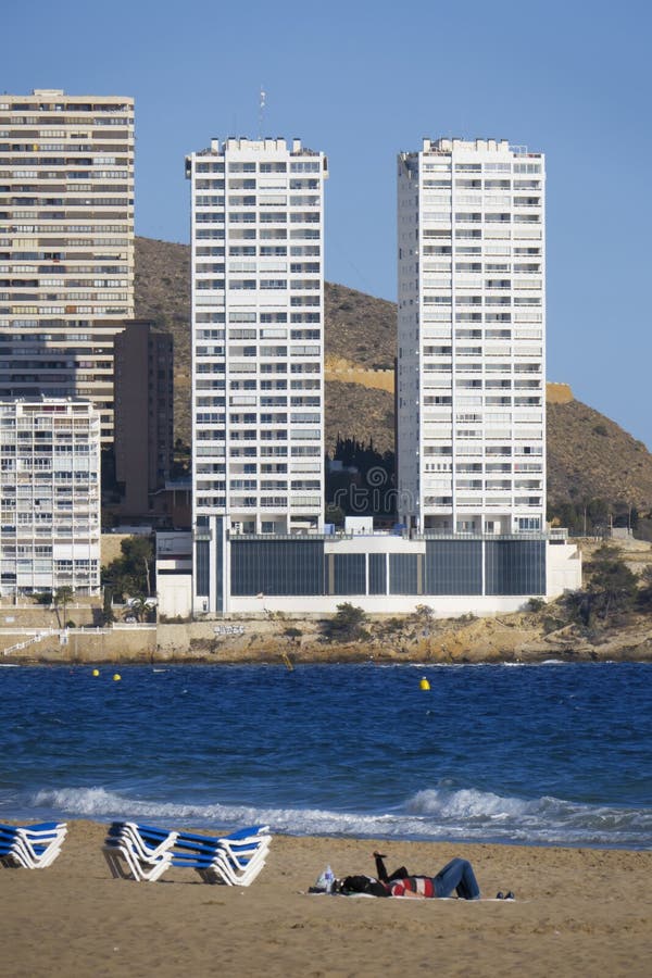 Benidorm Beach in Holiday Season Editorial Photo - Image of ...