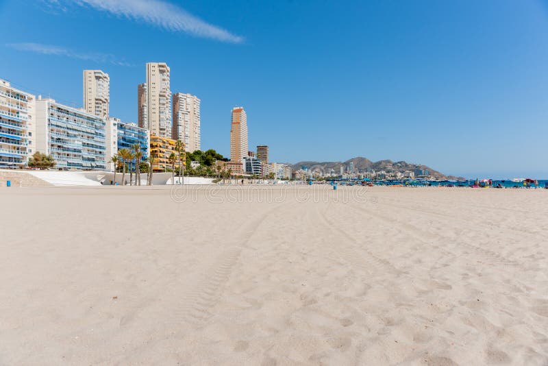 Benidorm beach Spain editorial stock image. Image of summer - 81105689