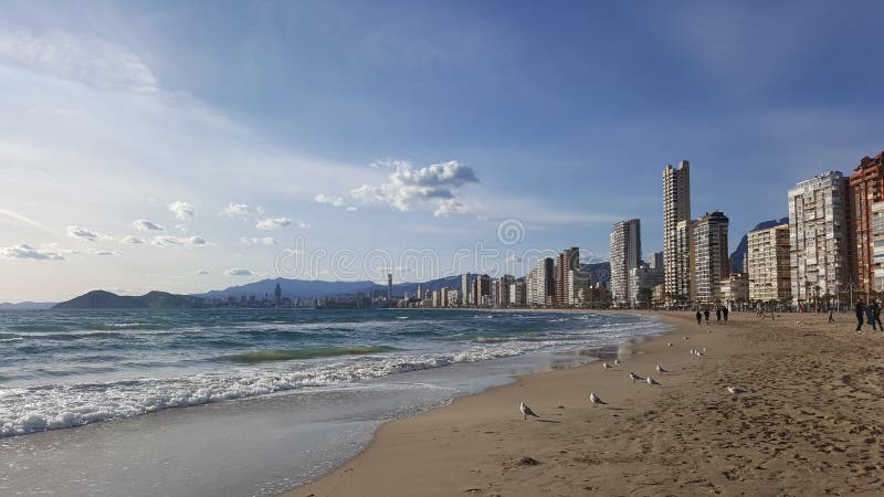 Benidorm beach editorial image. Image of cloud, benidorm - 70752415