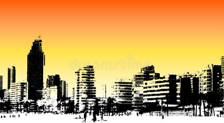 Benidorm front stock vector. Illustration of architecture - 672241