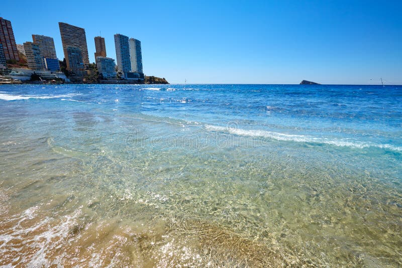 Benidorm Levante Beach in Alicante Spain Stock Photo - Image of scenic ...