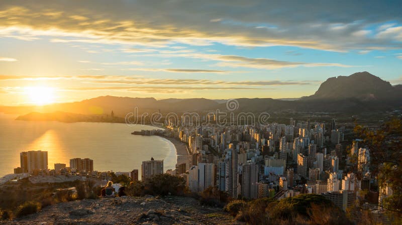 Benidorm Sunset stock image. Image of blanca, water, southern - 45778743