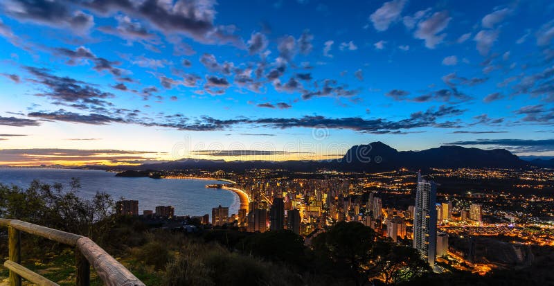 Benidorm Sunset stock photo. Image of southern, skyline - 45778998