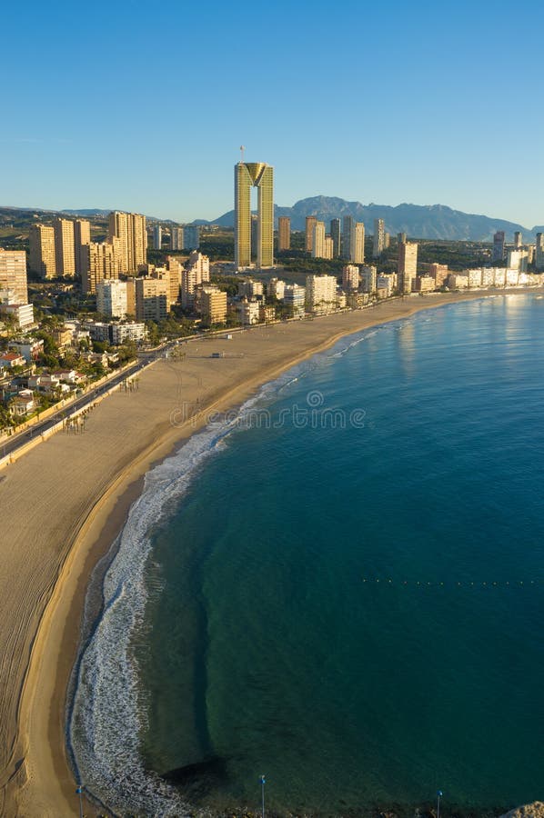 Benidorm old town square stock image. Image of park, spain - 38963903