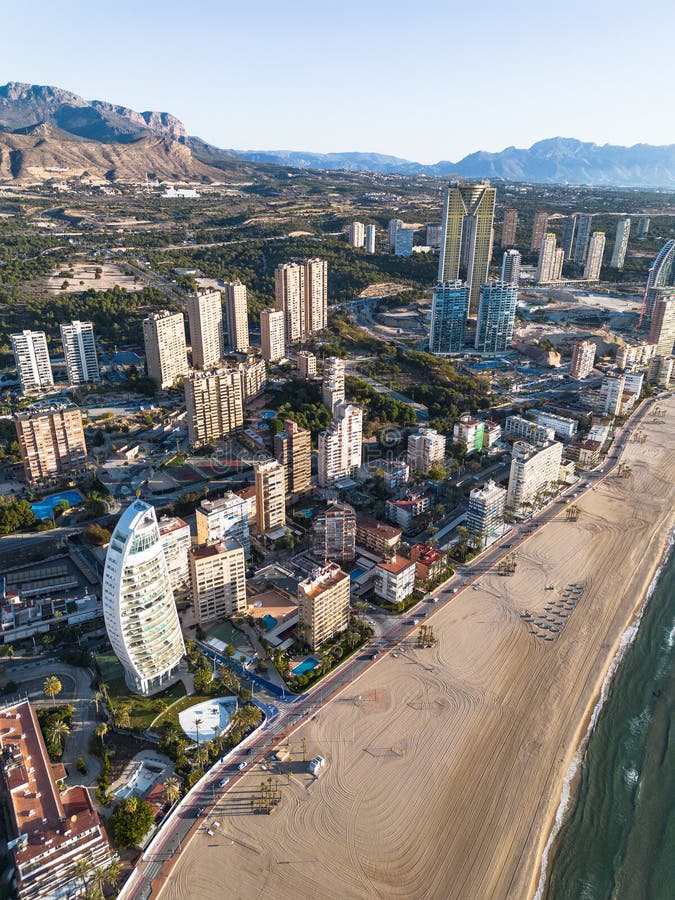 Benidorm Vertical Aerial Shot Stock Photo - Image of benidorm ...